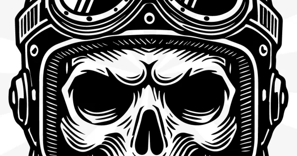 Skull Helmet Motorbike Sticker